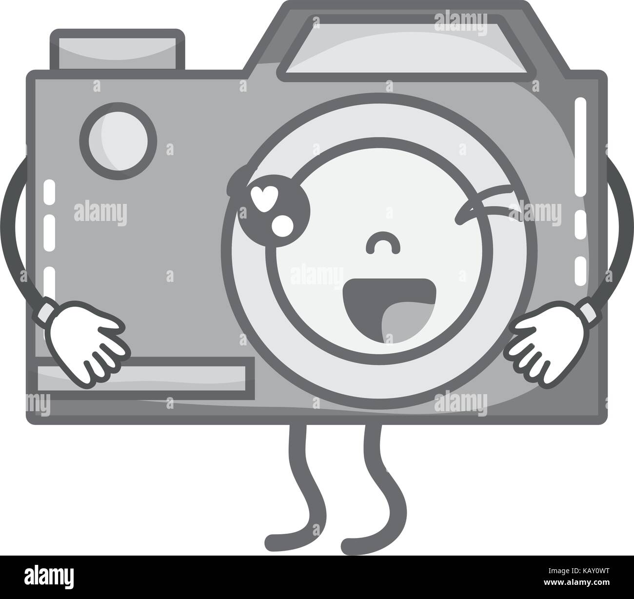 grayscale kawaii cute funny digital camera Stock Vector Image & Art - Alamy