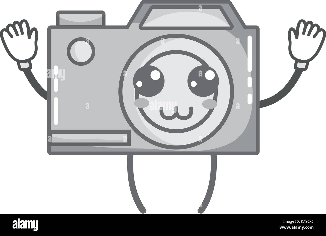 grayscale kawaii cute happy digital camera Stock Vector Image & Art - Alamy
