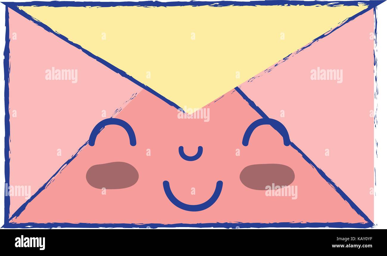 kawaii cute happy e-mail message Stock Vector Image & Art - Alamy