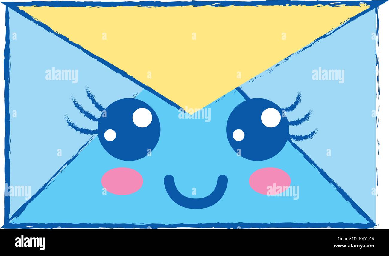 kawaii cute happy e-mail message Stock Vector Image & Art - Alamy