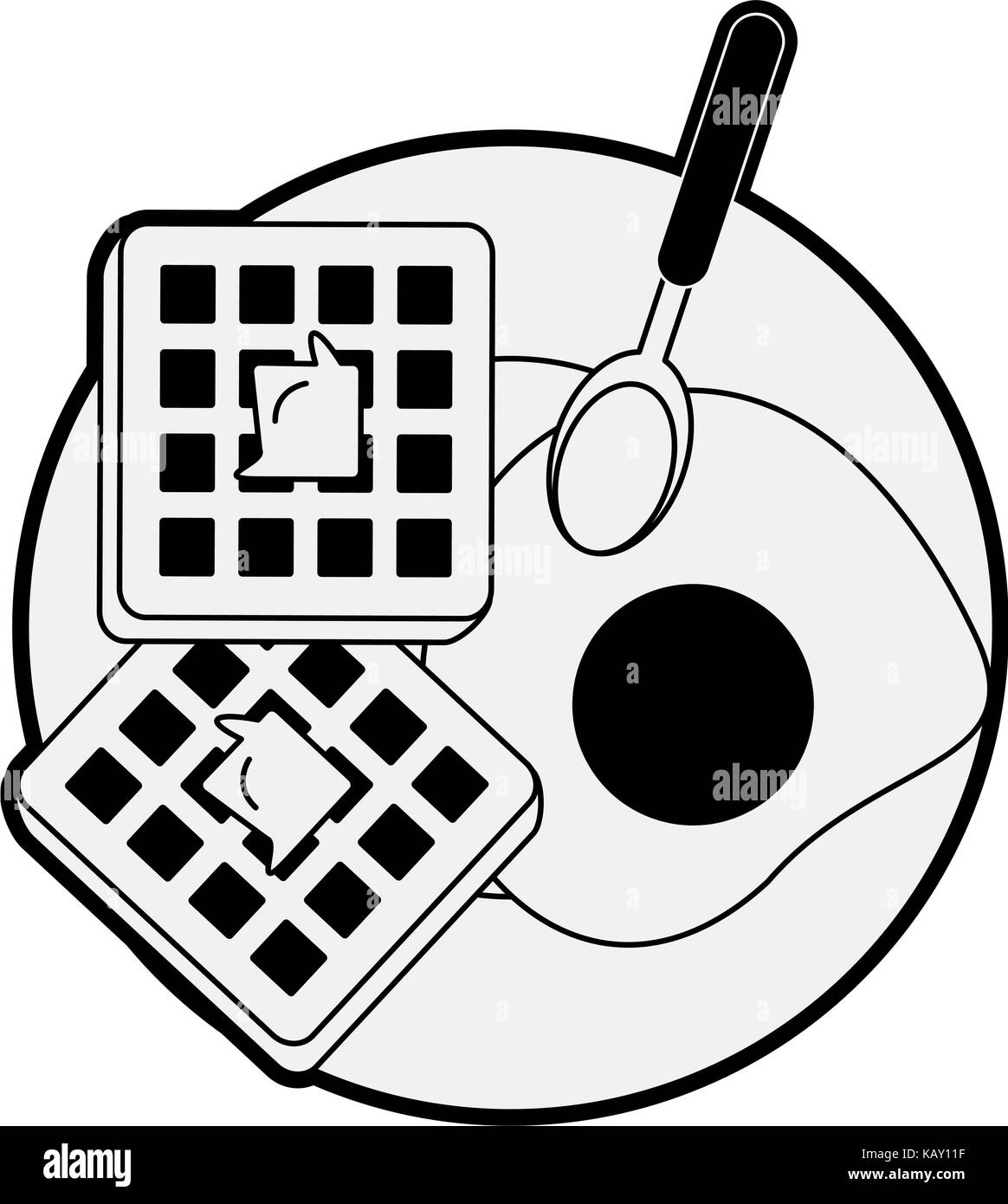 Delicious waffles breakfast Stock Vector Image & Art - Alamy