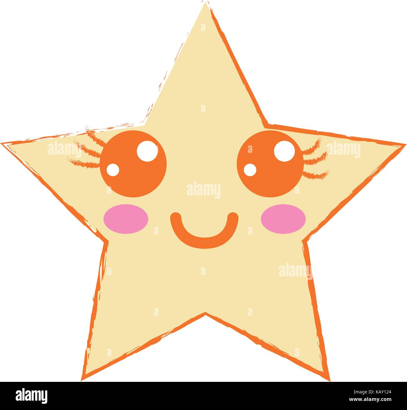 kawaii cute happy star sparkly Stock Vector Image & Art - Alamy