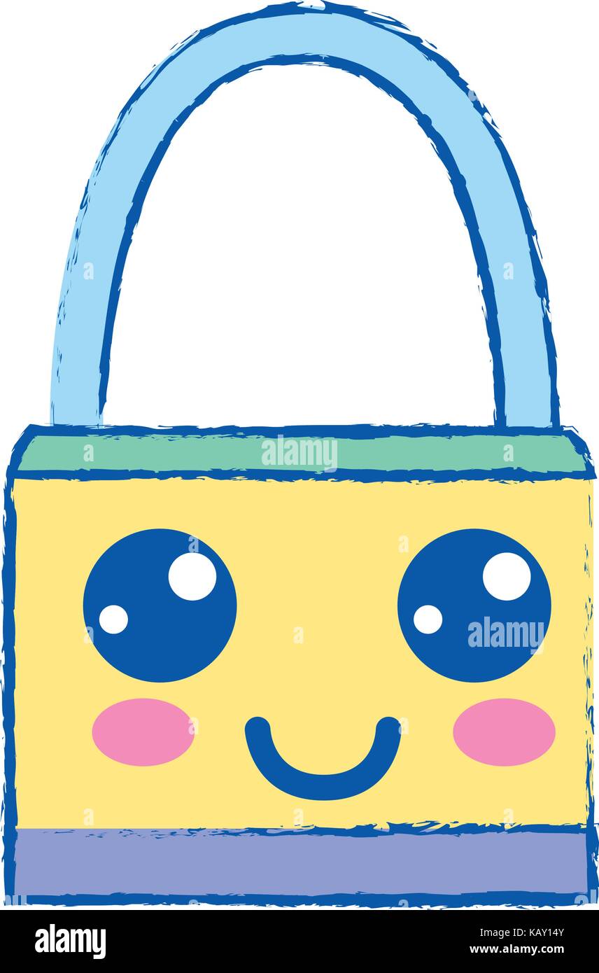 kawaii cute happy padlock security Stock Vector Image & Art - Alamy