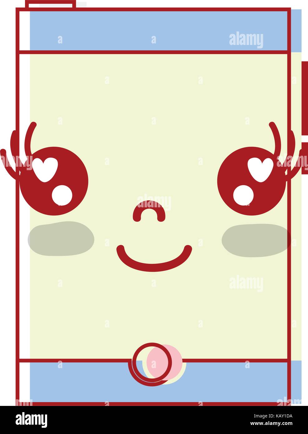 kawaii cute happy smartphone technology Stock Vector Image & Art - Alamy