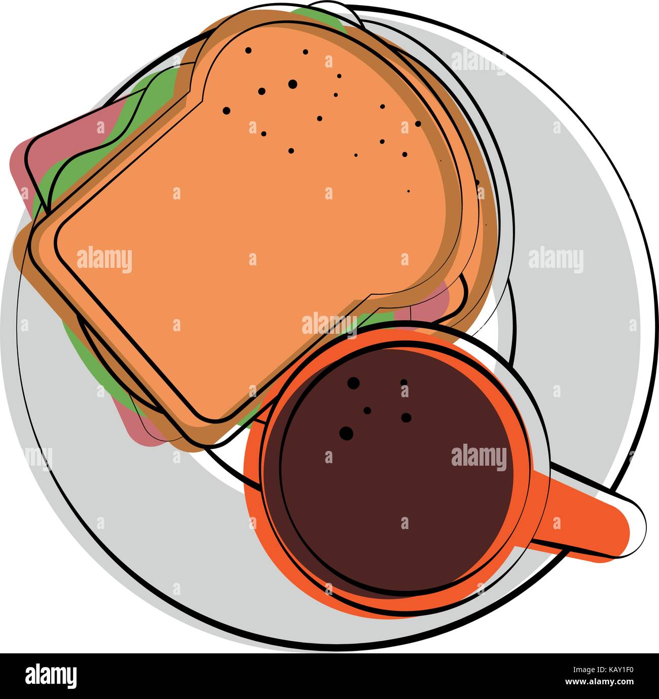 sandwich and coffee food related image Stock Vector Image & Art - Alamy