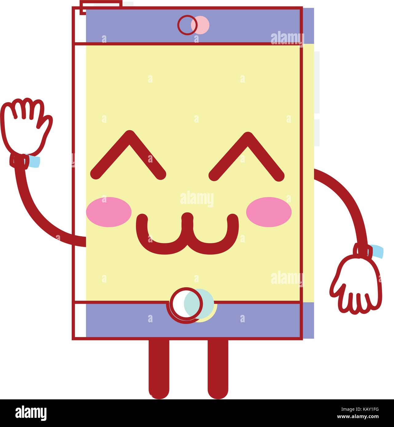 kawaii cute happy smartphone technology Stock Vector Image & Art - Alamy