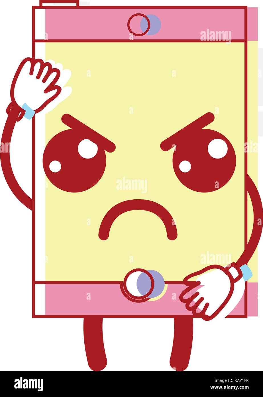 kawaii cute angry smartphone technology Stock Vector Image & Art - Alamy