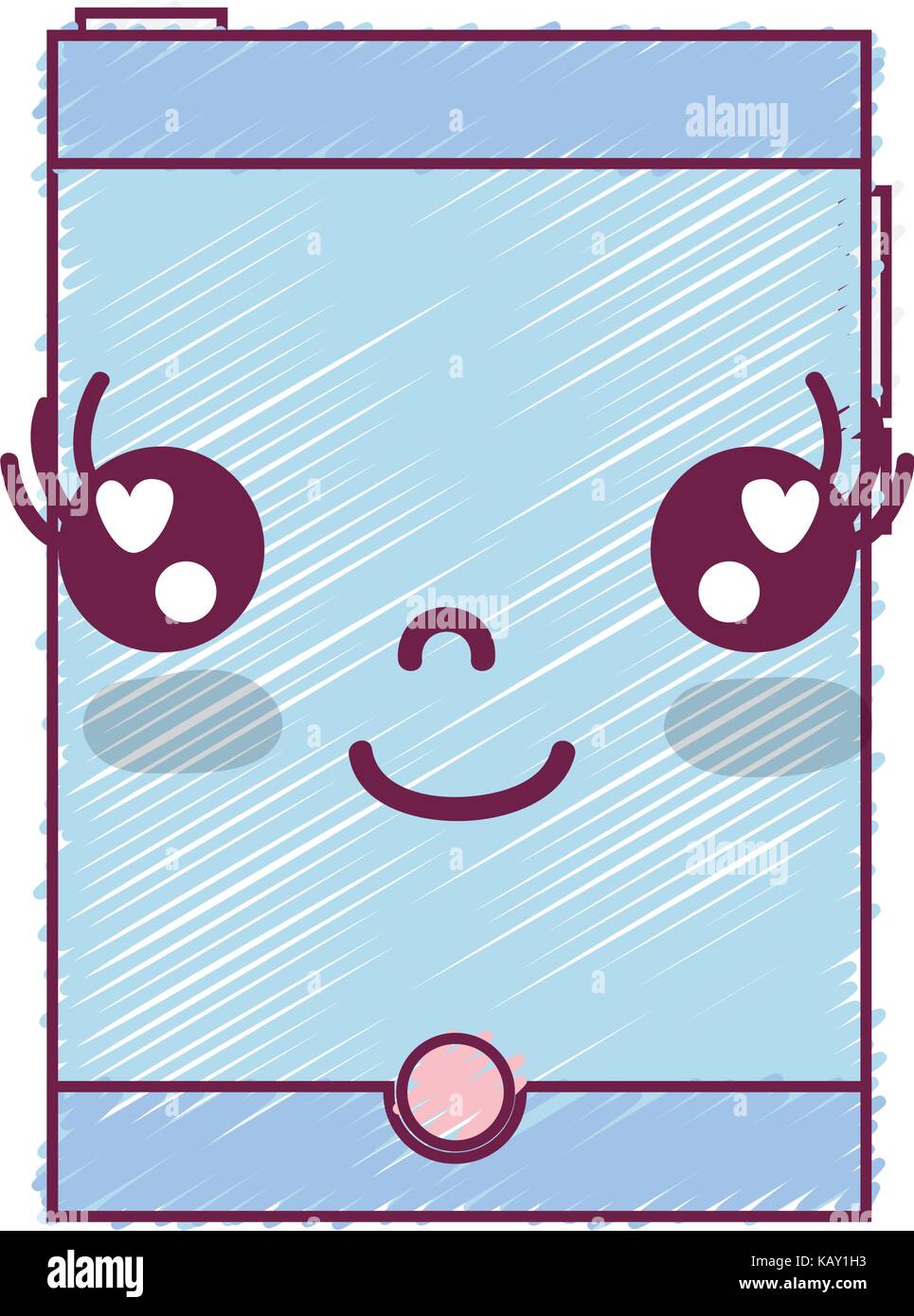 kawaii cute happy smartphone technology Stock Vector Image & Art - Alamy