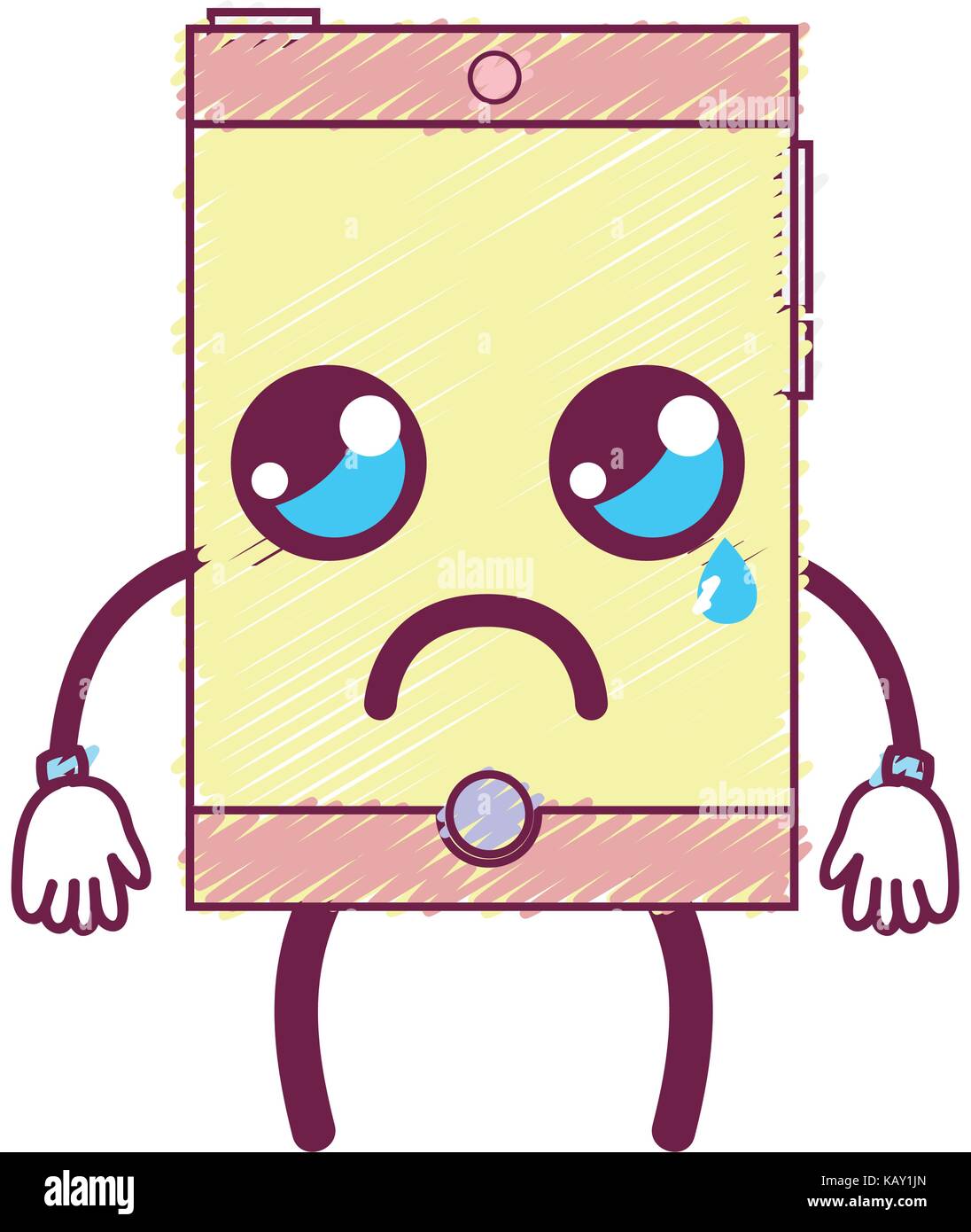 kawaii cute crying smartphone technology Stock Vector Image & Art - Alamy