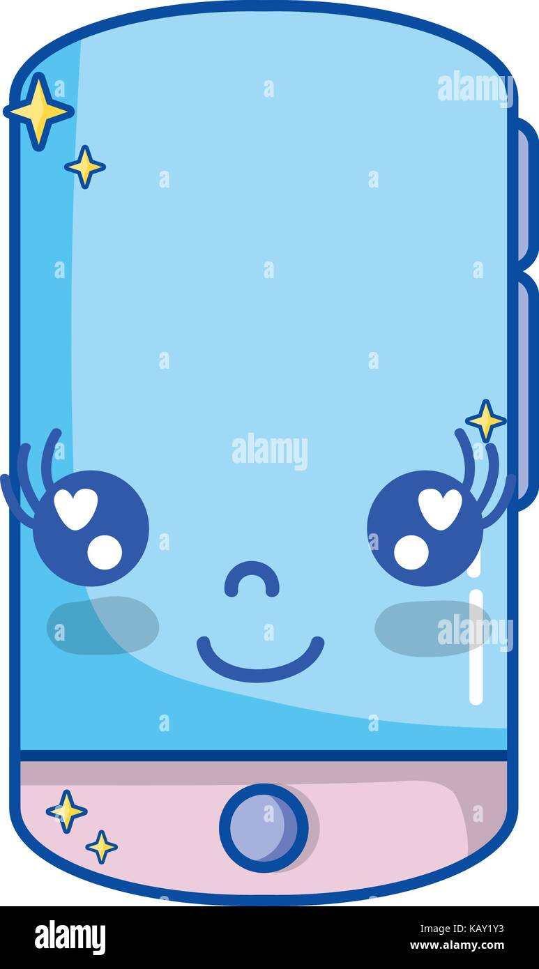 kawaii cute happy smartphone technology Stock Vector Image & Art - Alamy