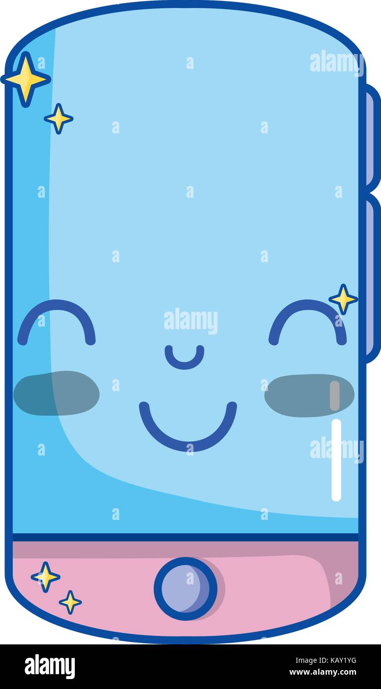 kawaii cute happy smartphone technology Stock Vector Image & Art - Alamy