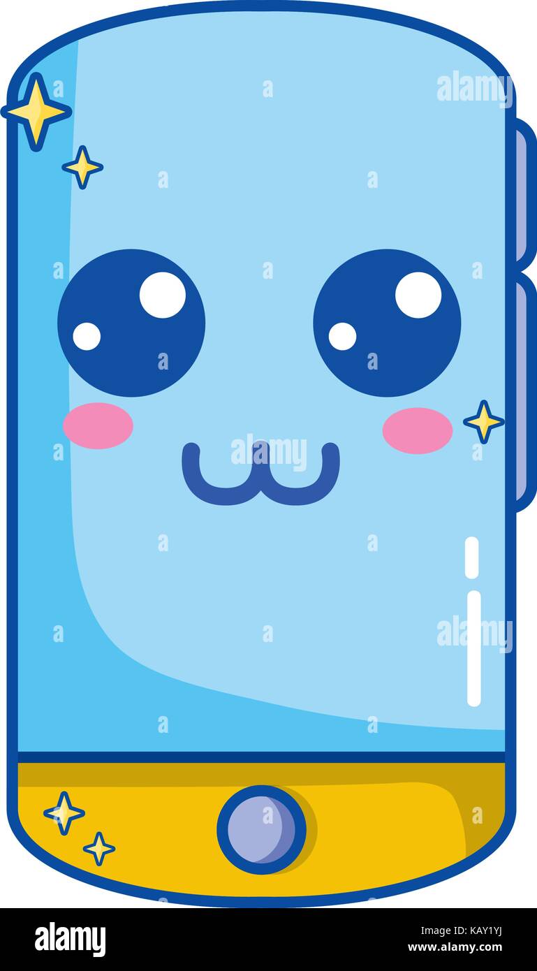 kawaii cute happy smartphone technology Stock Vector Image & Art - Alamy