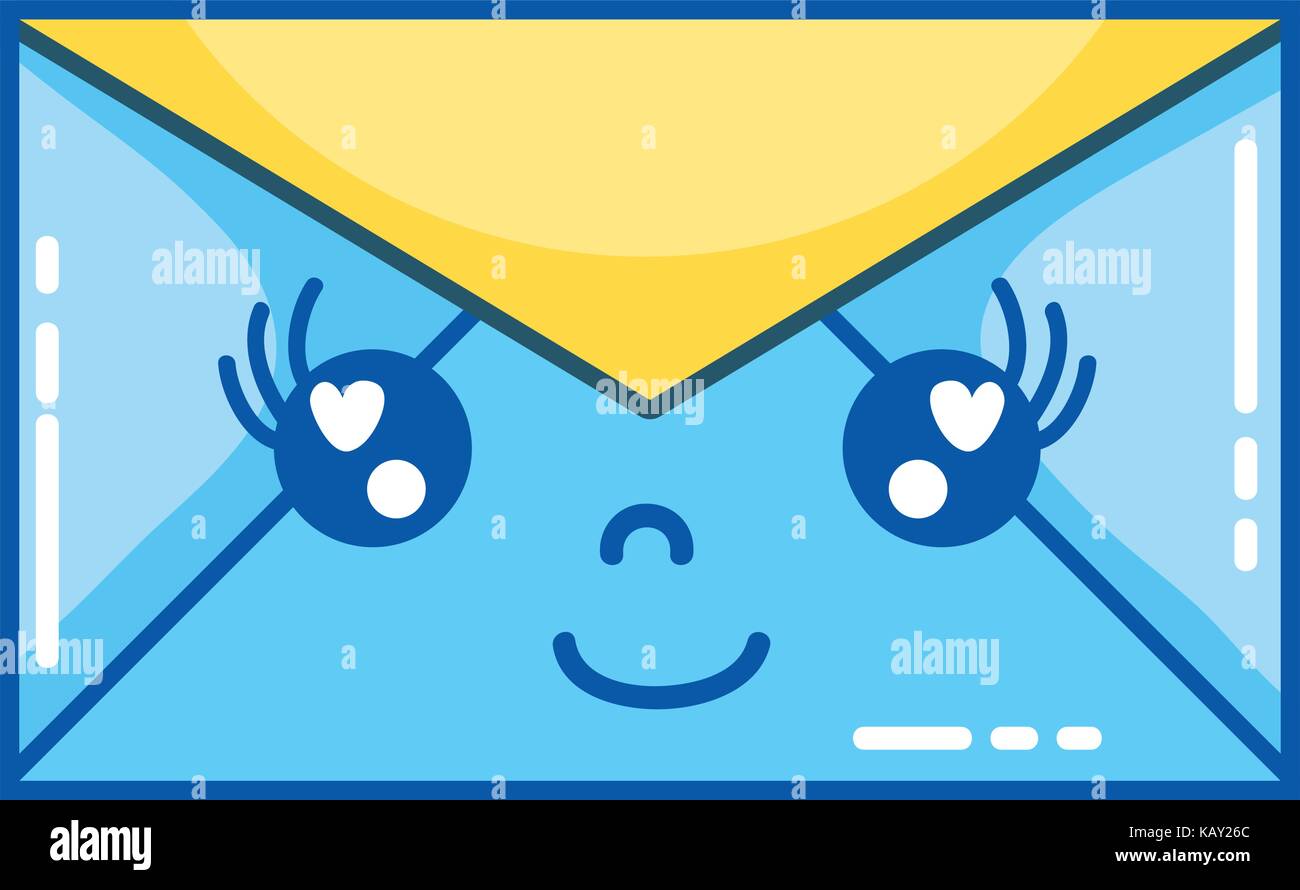 kawaii cute happy e-mail message Stock Vector Image & Art - Alamy