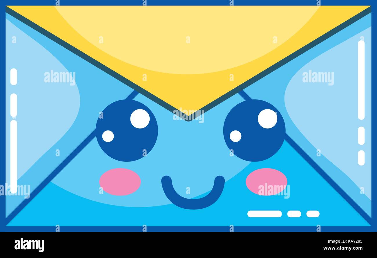 kawaii cute happy e-mail message Stock Vector Image & Art - Alamy