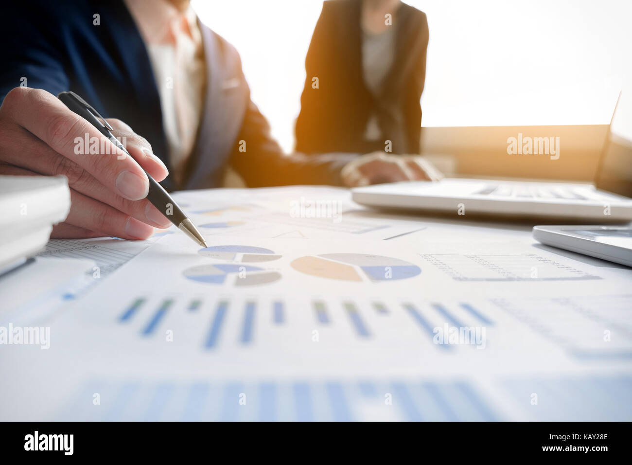 Team account manager project work.Photo business managers working with ...