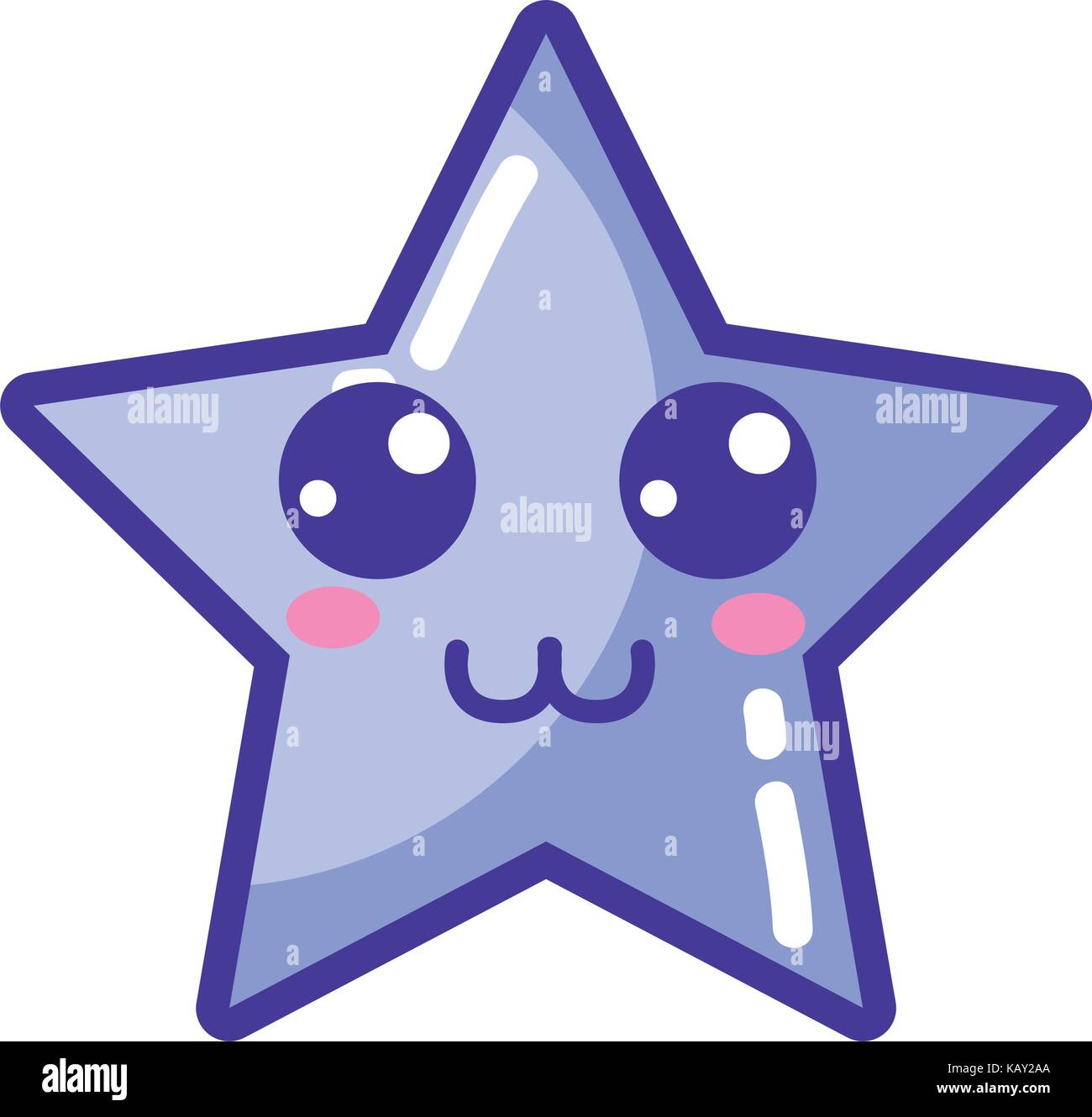 kawaii cute happy star sparkly Stock Vector Image & Art - Alamy