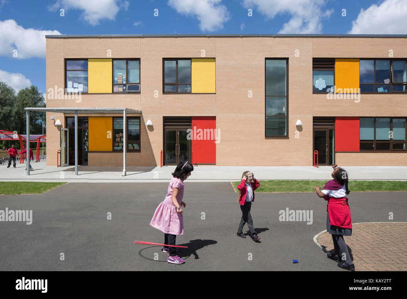 Exterior view of teaching block with children in playground. Jubilee ... Exterior view of teaching block with children in playground. Jubilee ...