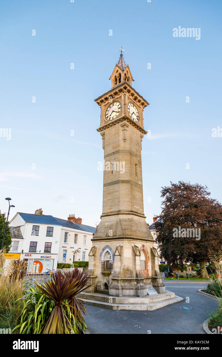 The iconic Albert Clock tower, a historic landmark in Barnstaple, the ...