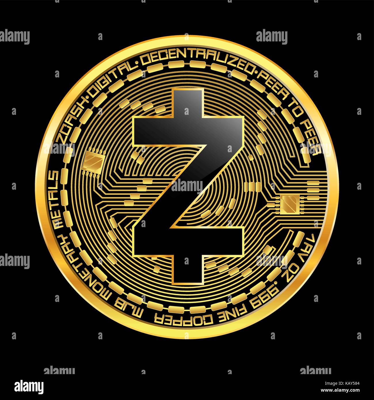Crypto currency zcash golden symbol Stock Vector Image & Art - Alamy