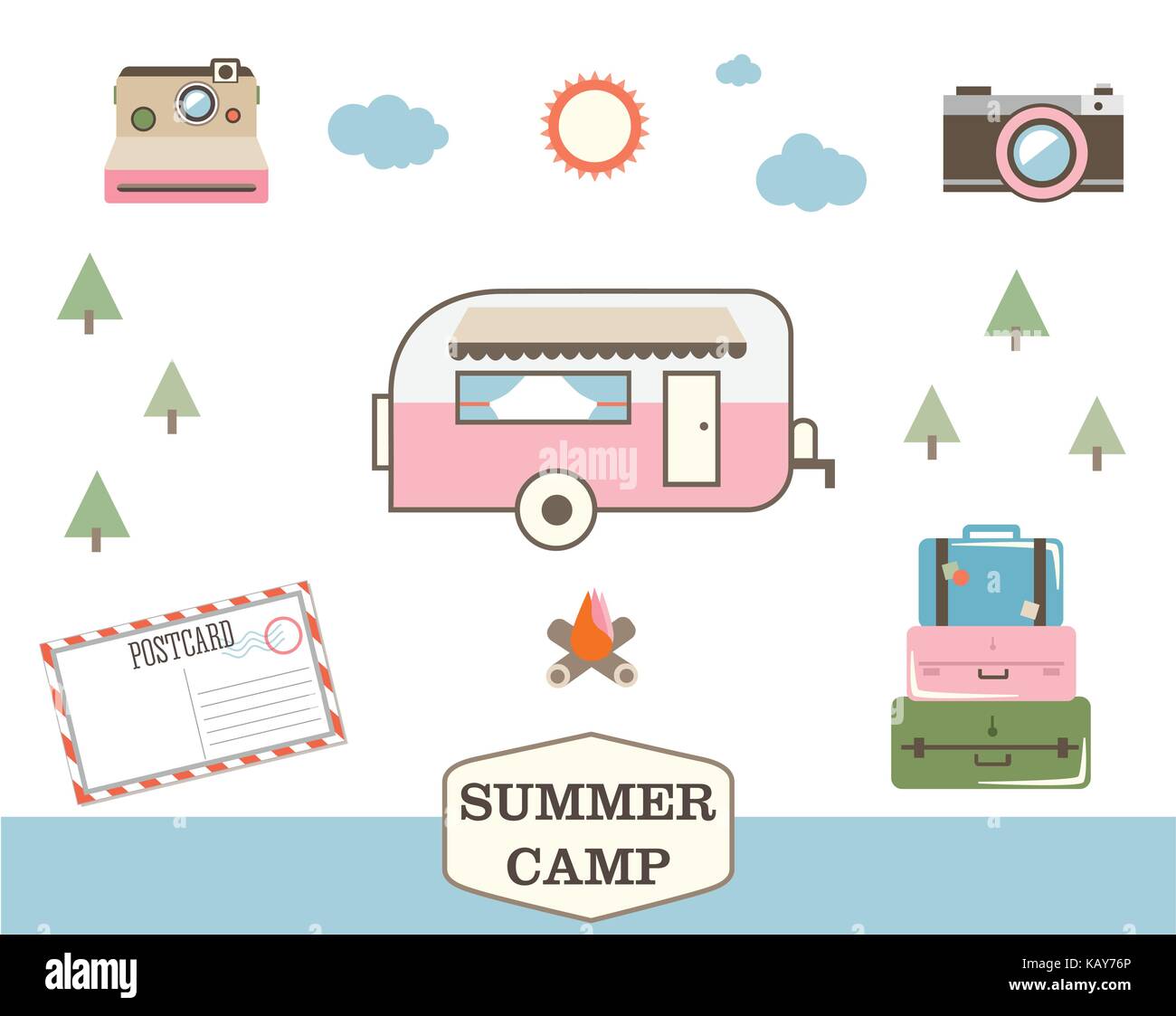 Camp vectors hi-res stock photography and images - Alamy