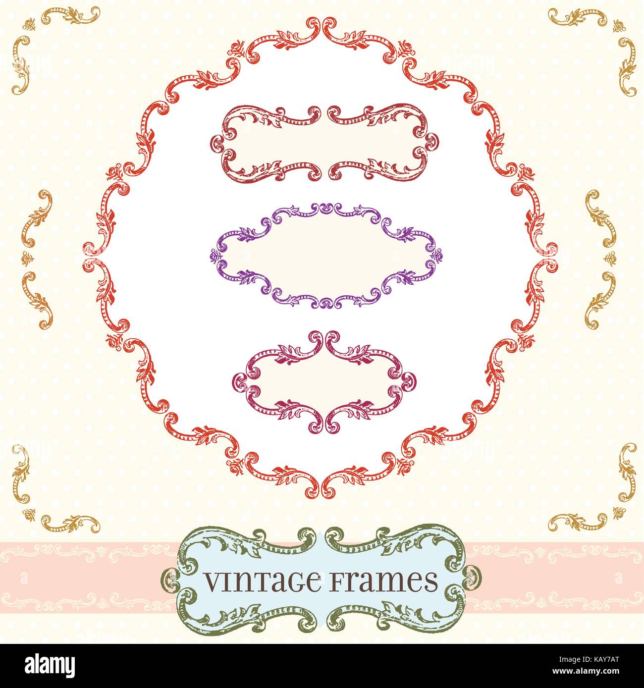 Vintage Borders With Color
