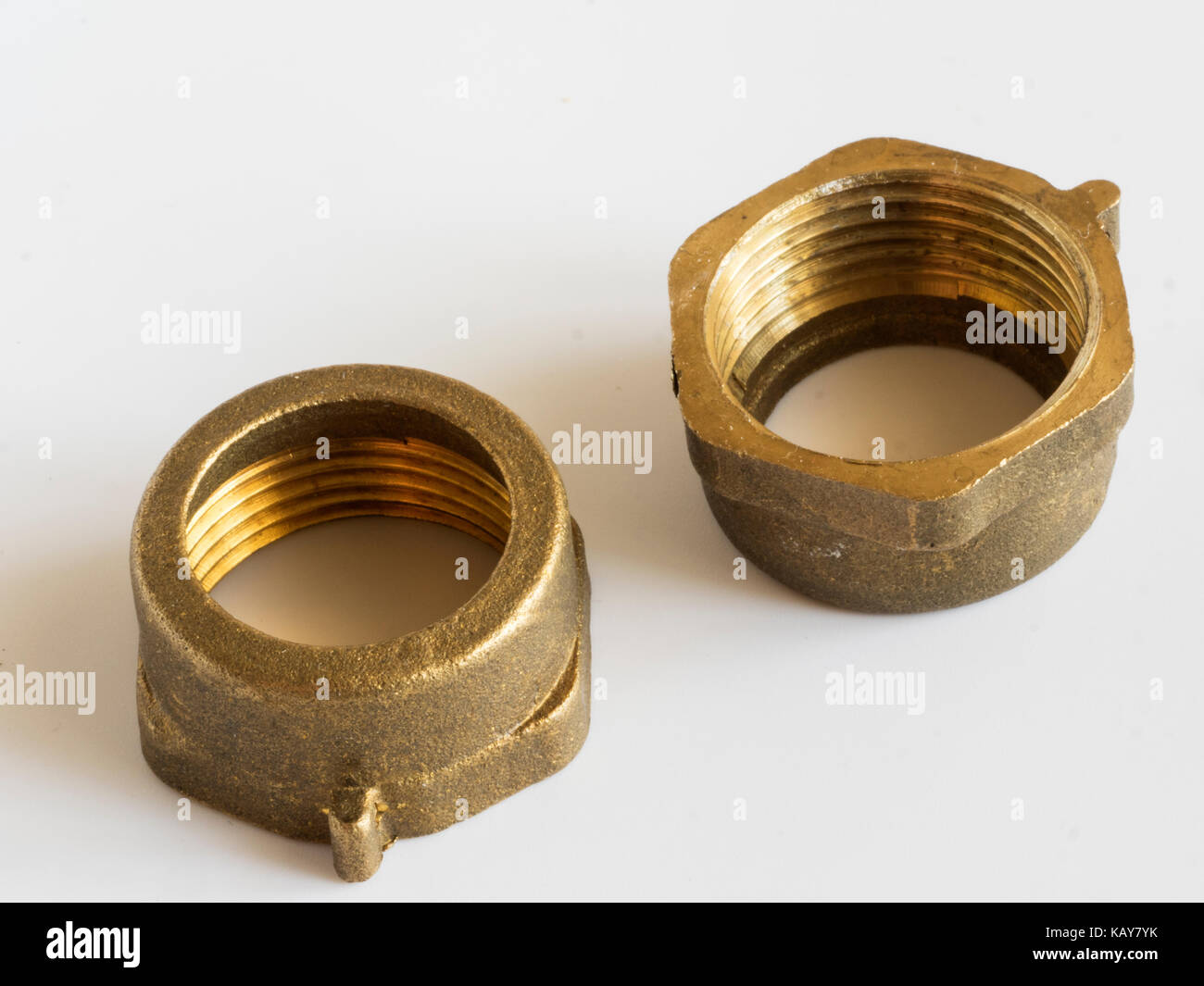 Compression Nut isolated on white background Stock Photo - Alamy