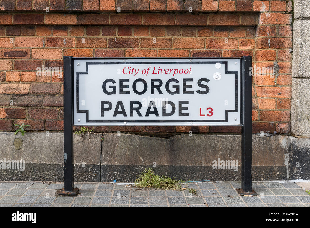 George's Parade L3 street sign, Liverpool, UK Stock Photo - Alamy