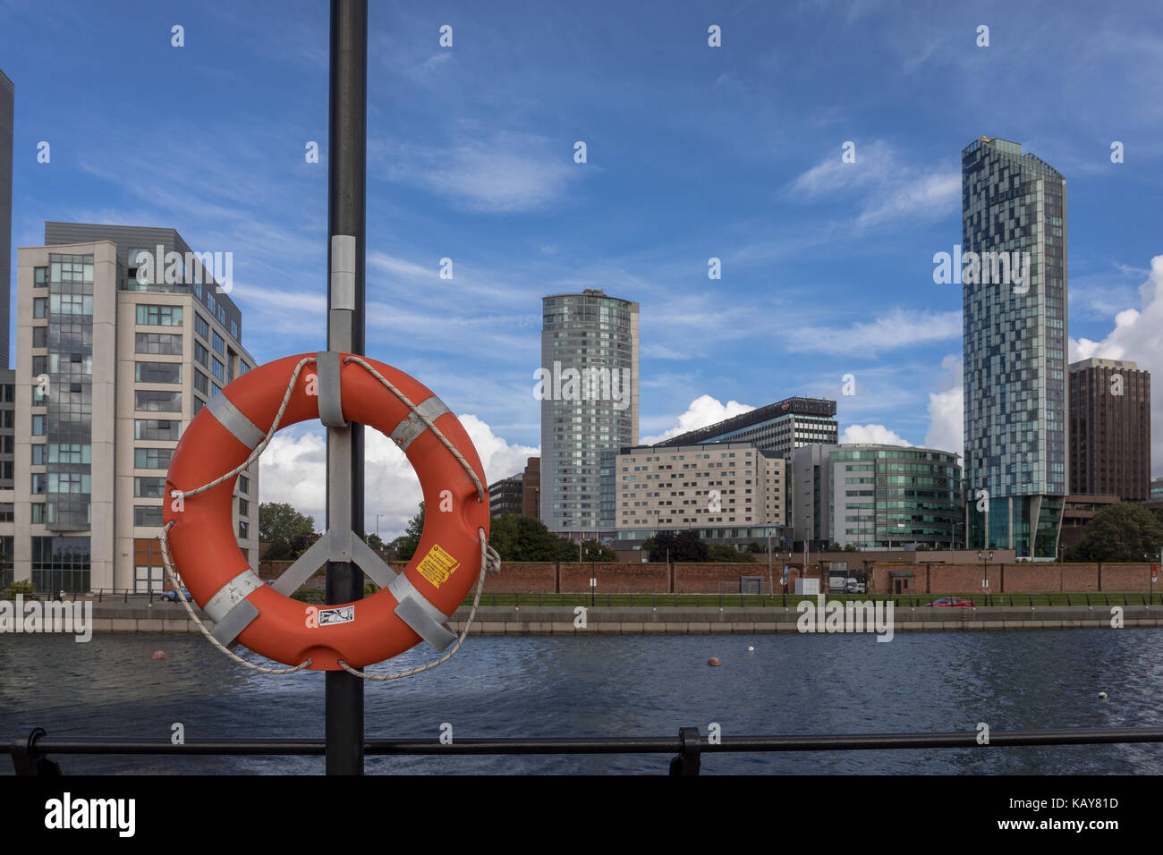 Liverpool waterfront, view from Princes Dock, Liverpool, Merseyside, UK ...