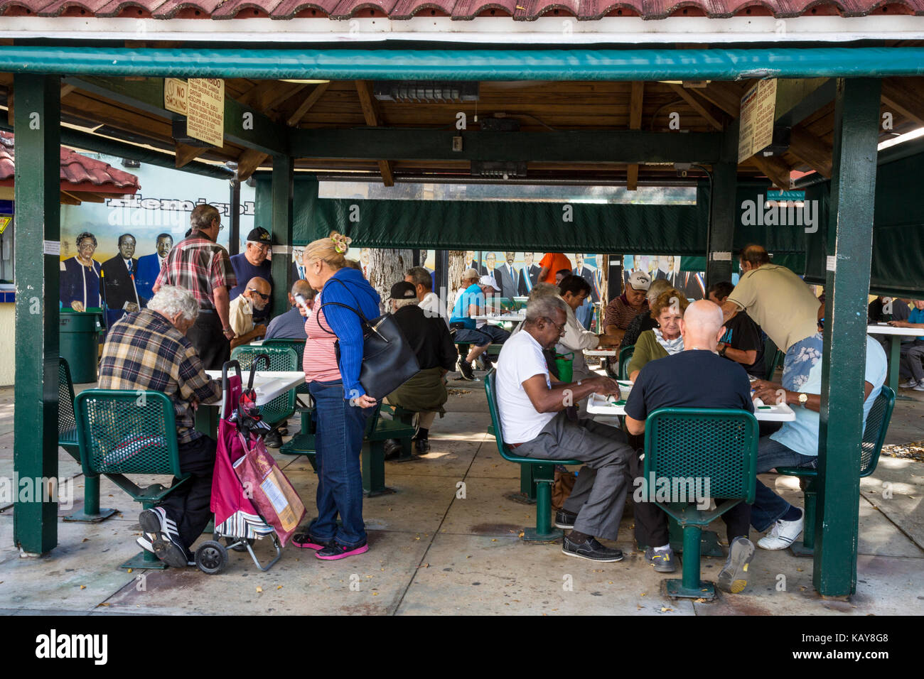 Miami, Florida. Cuban Gathering Place on Calle Ocho, Little Havana ...