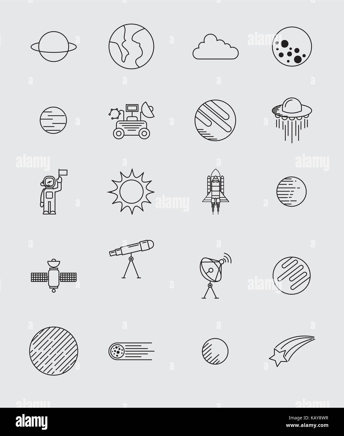 universe cosmos and astronomy icons set Stock Vector Image & Art - Alamy