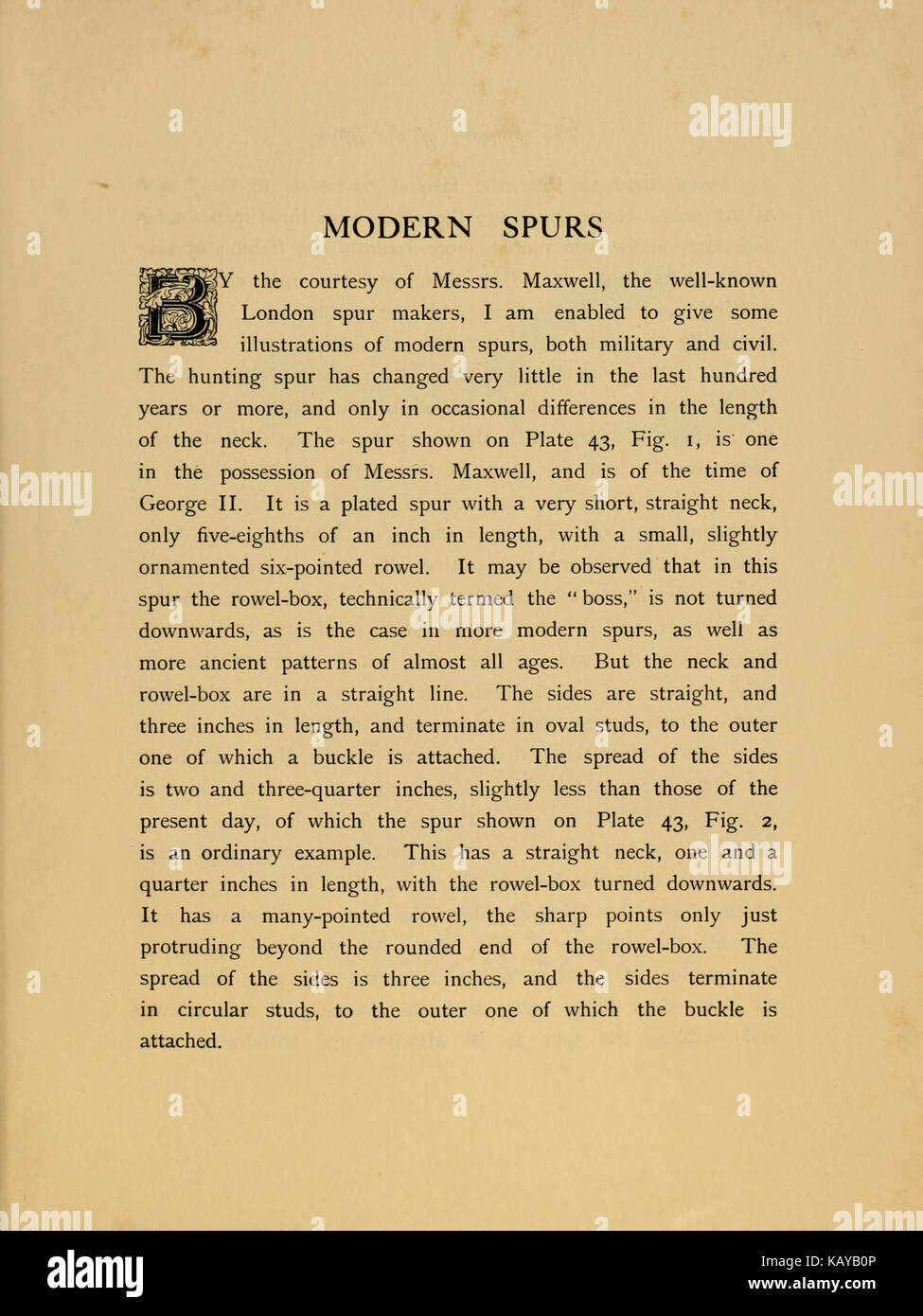 The history of the spur BHL22398644 Stock Photo - Alamy