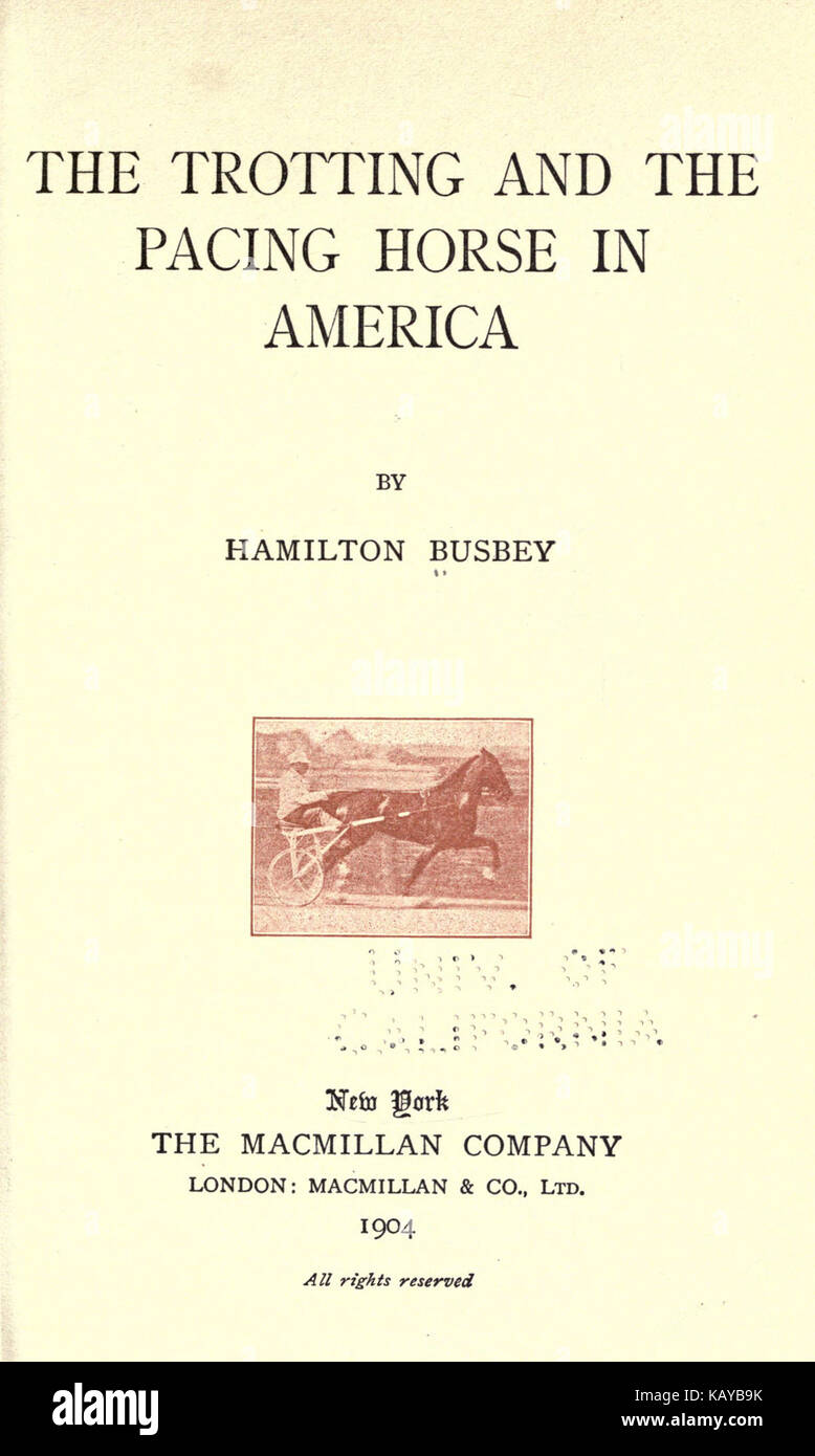 The trotting and the pacing horse in America BHL19918196 Stock Photo ...
