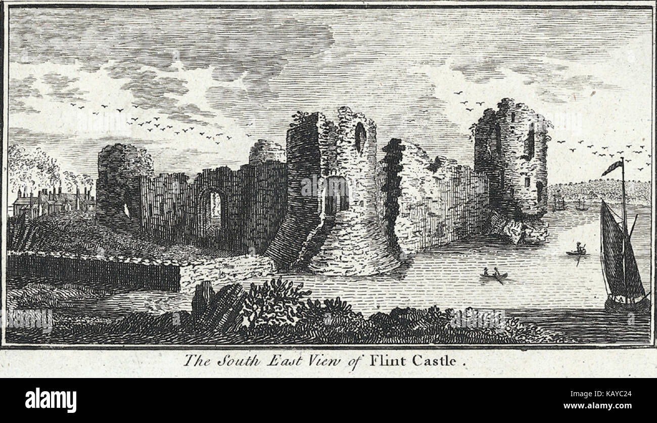 The South East View of Flint Castle Stock Photo - Alamy