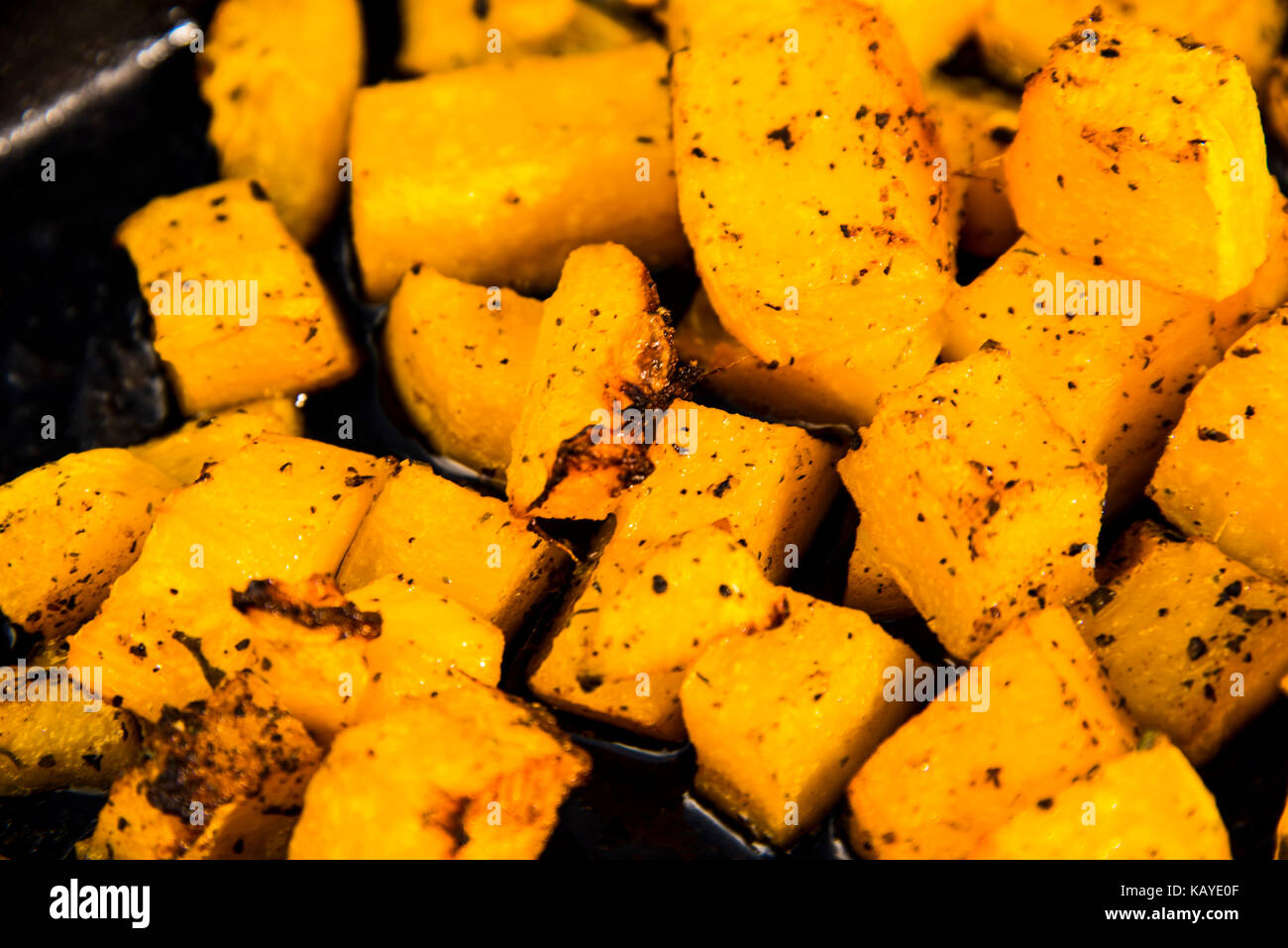 Roasted and Chopped Pumpkin Stock Photo - Alamy