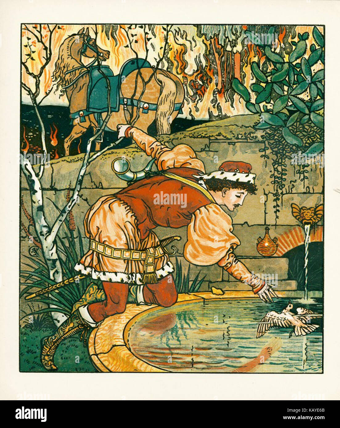 Illustration by Walter Crane for the fairy tale 'Princess Belle Etoile ...