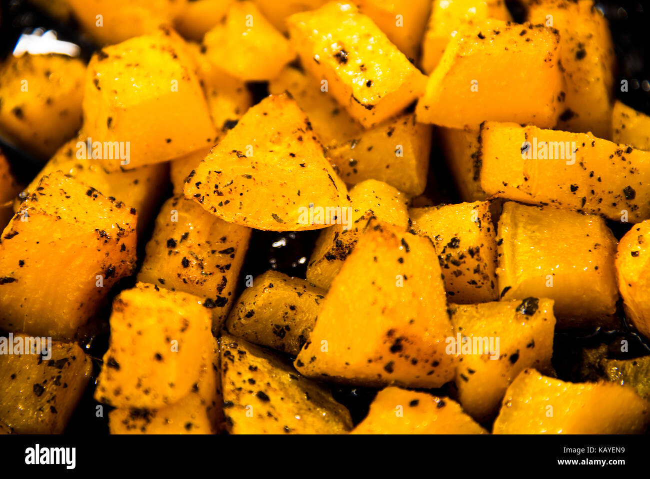 Roasted and Chopped Pumpkin Stock Photo - Alamy