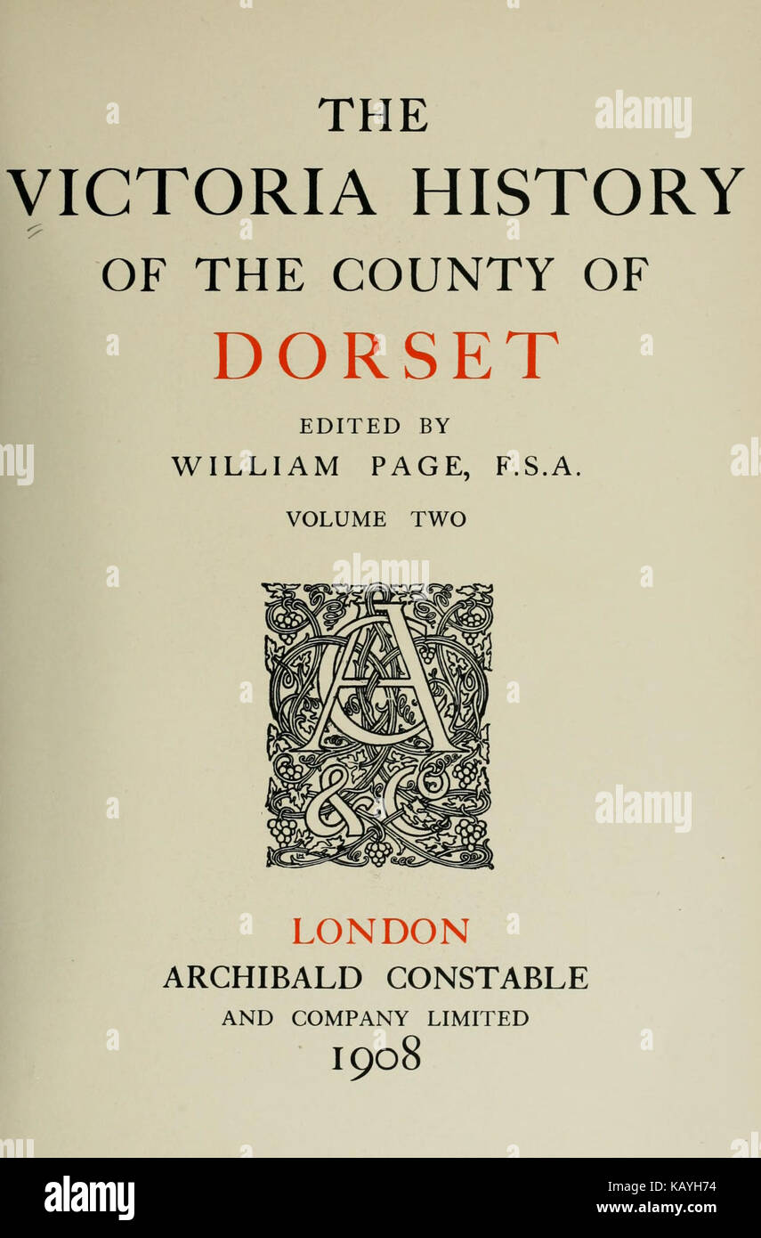 The Victoria history of the county of Dorset BHL22100171 Stock Photo ...