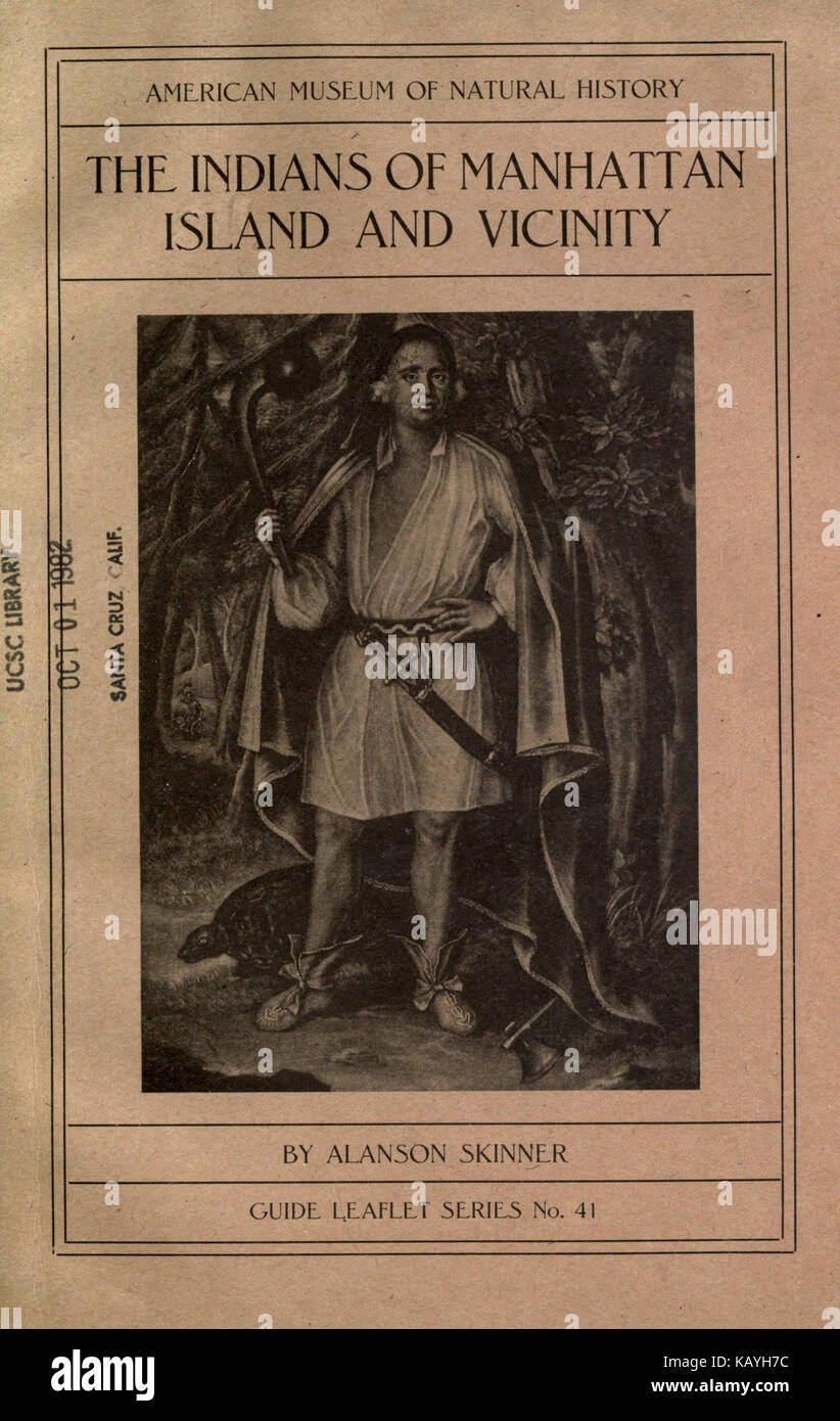 The Indians of Manhattan island and vicinity BHL17730223 Stock Photo ...