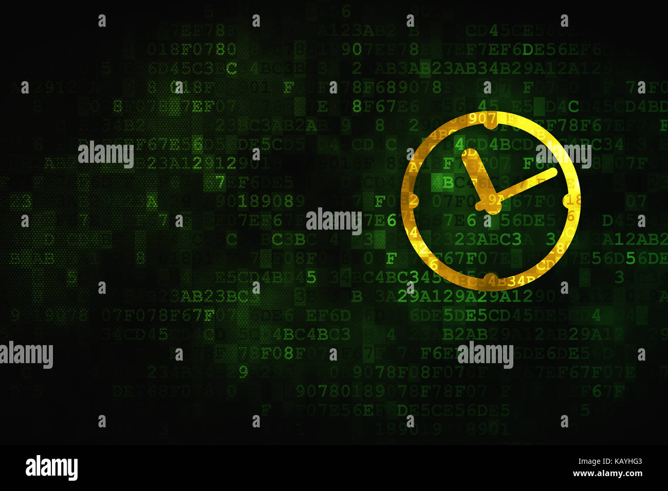 Time concept: Clock on digital background Stock Photo - Alamy