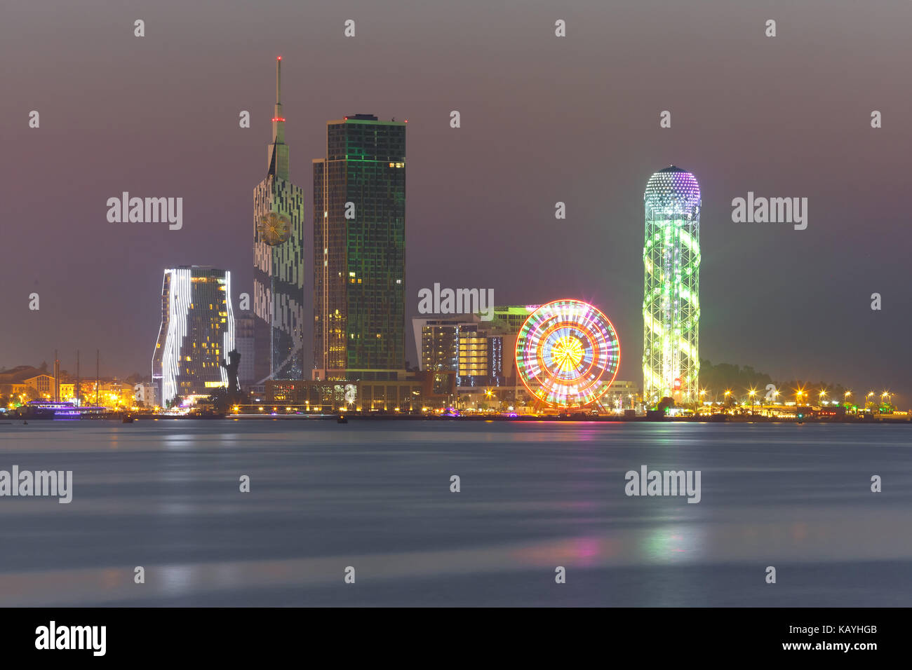 Modern Batumi at night, Adjara, Georgia Stock Photo - Alamy