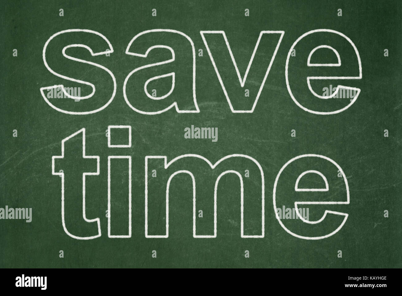 Time concept: Save Time on chalkboard background Stock Photo - Alamy