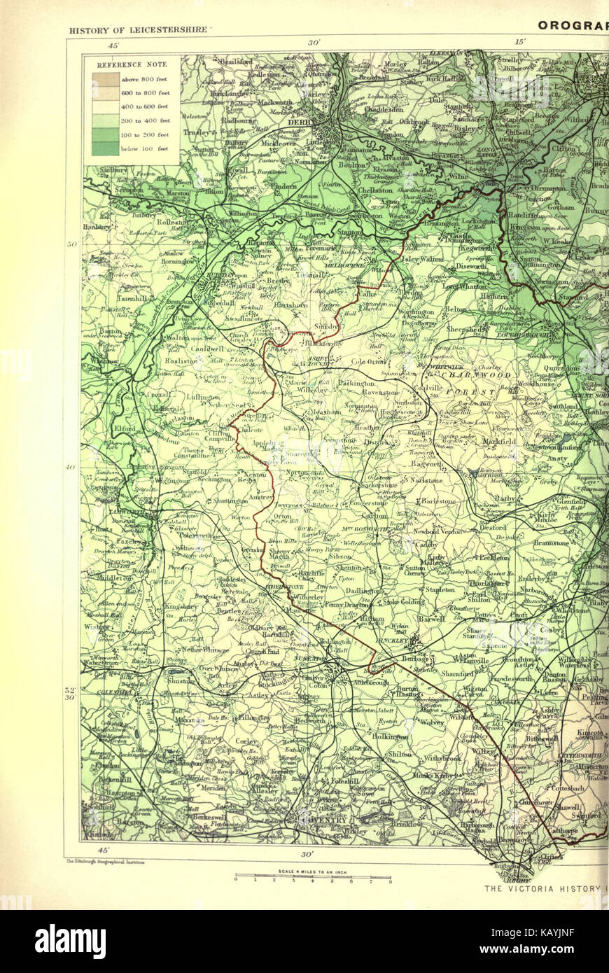 Leicester county map hi-res stock photography and images - Alamy