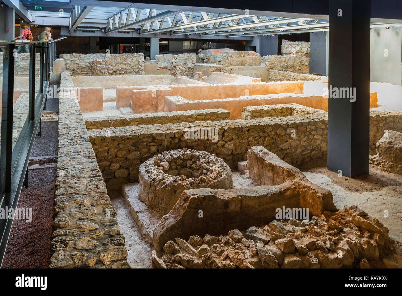 Valencia Spain L'Almoina, view of Roman building excavated below ground ...