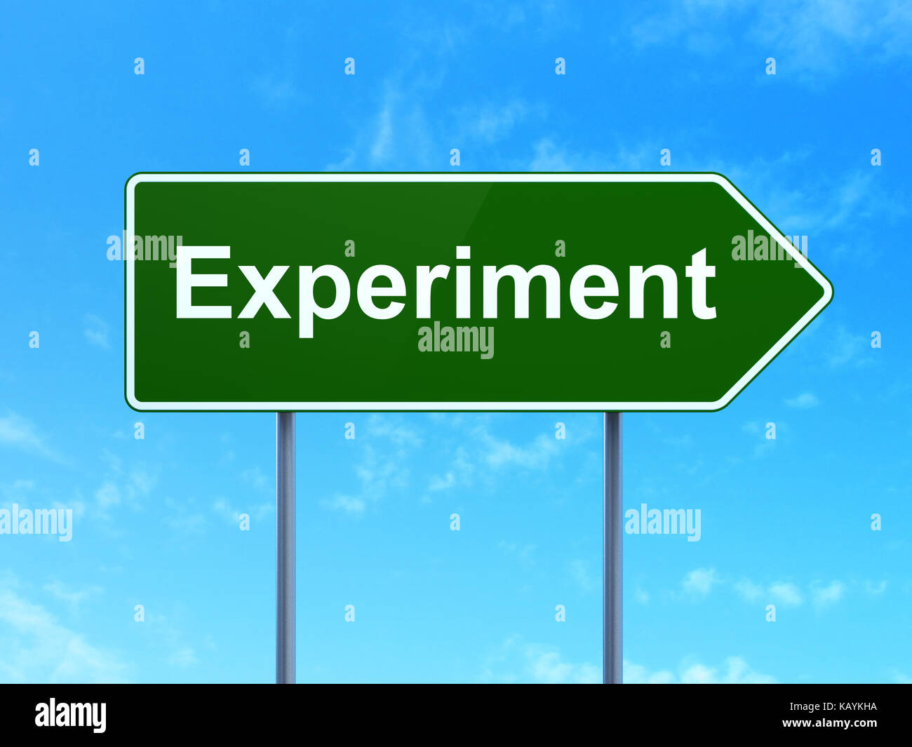 Science concept: Experiment on road sign background Stock Photo - Alamy