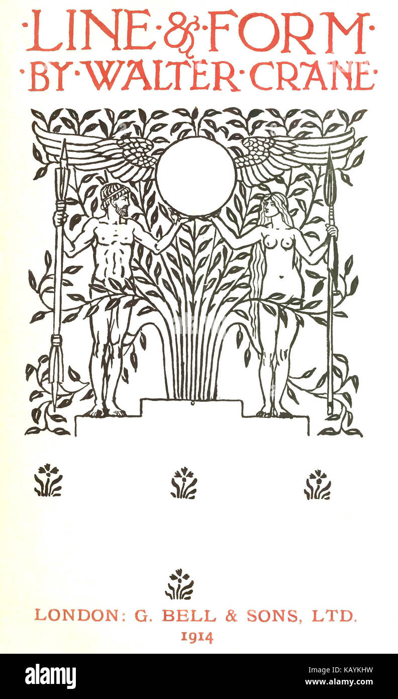 This cover, designed by Walter Crane, features the book 'Line and Form,' showcasing Crane’s ...