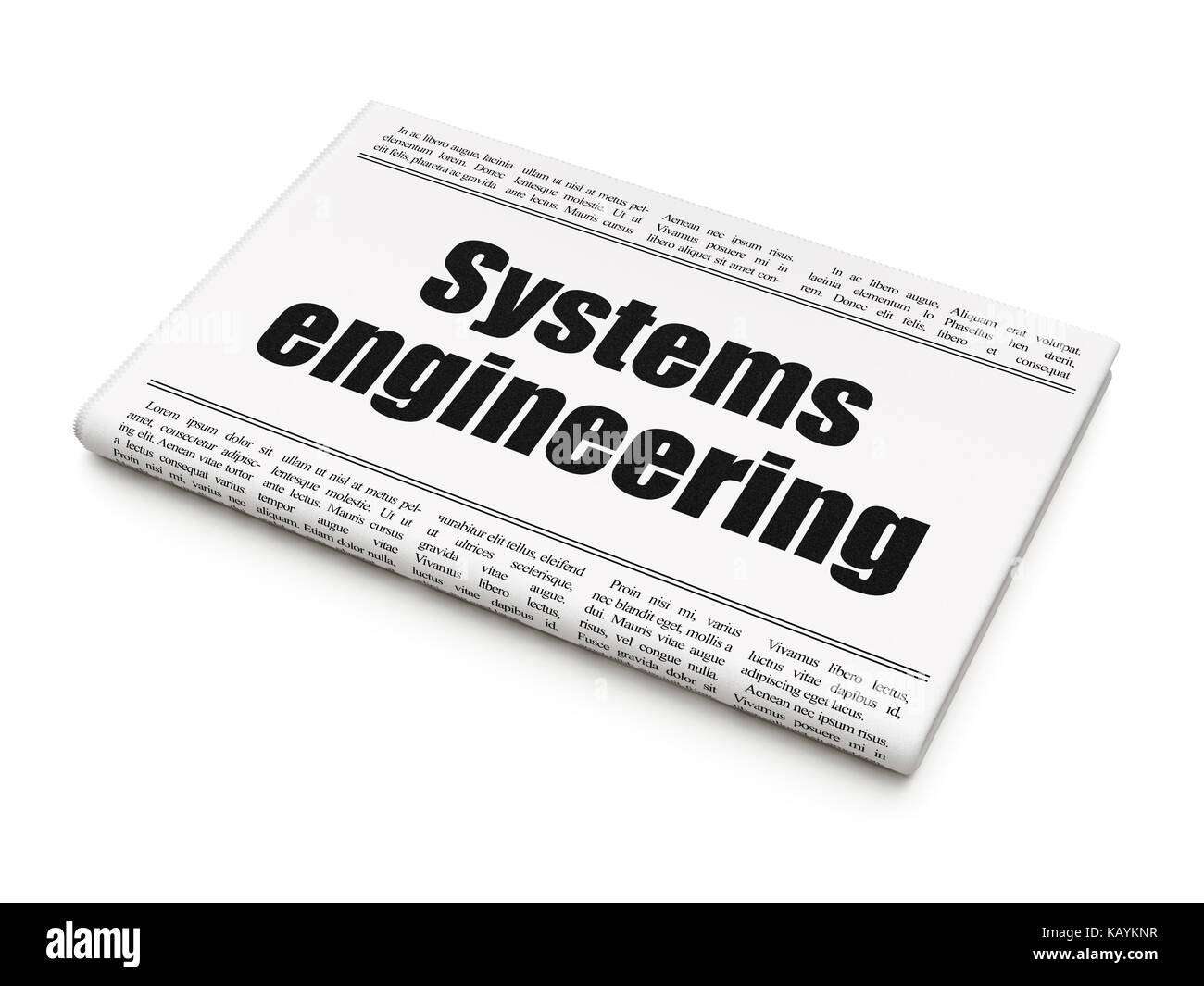Science concept: newspaper headline Systems Engineering Stock Photo - Alamy