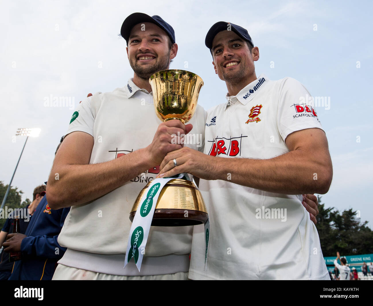 Essex's Nick Browne (left) and Alastair Cook with the Division 1 ...