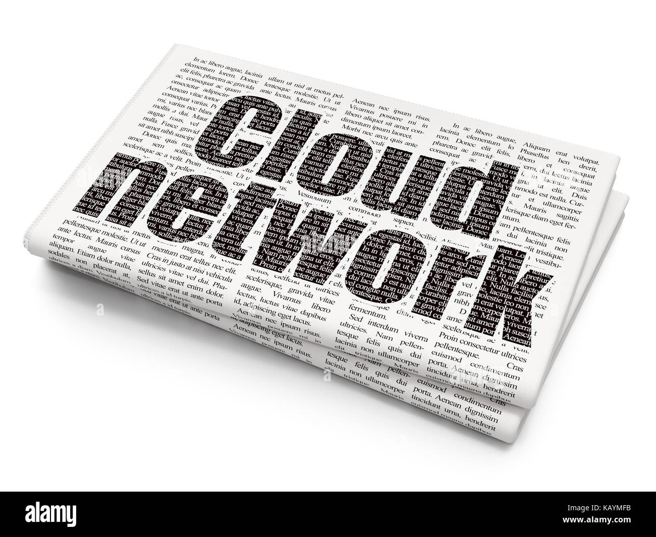 Cloud computing concept: Cloud Network on Newspaper background Stock ...