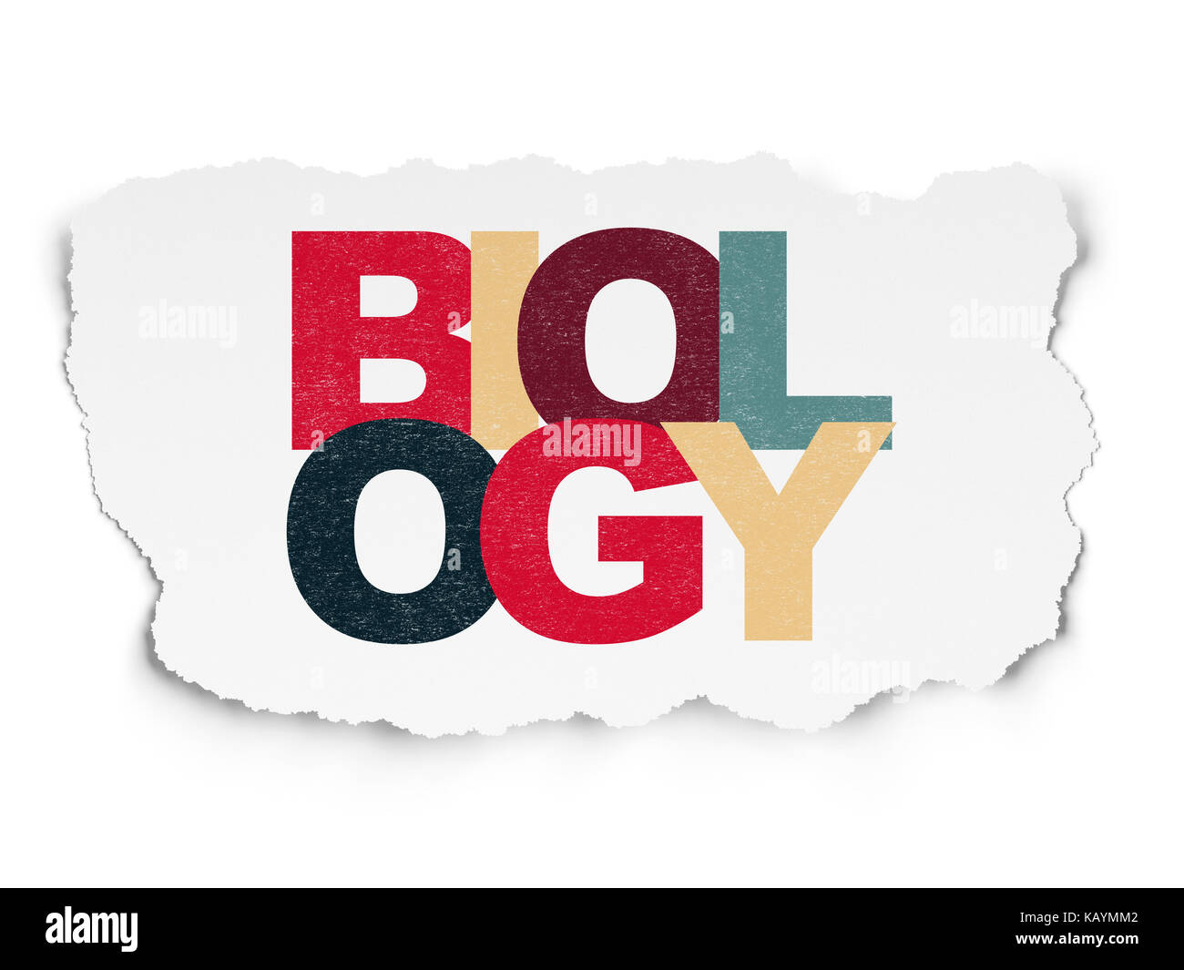 Studying concept: Biology on Torn Paper background Stock Photo - Alamy