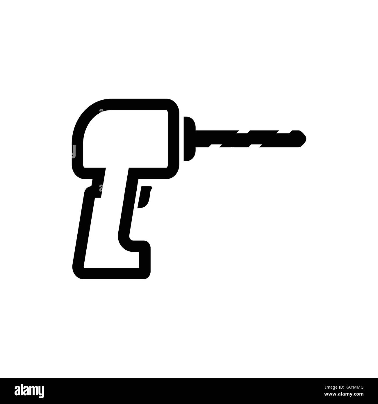 Electric drill icon, iconic symbol on white background. Vector Iconic Design Stock Vector Image ...